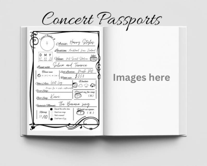 Black Concert Passports Music Music Artists Concert Printable Digital ...