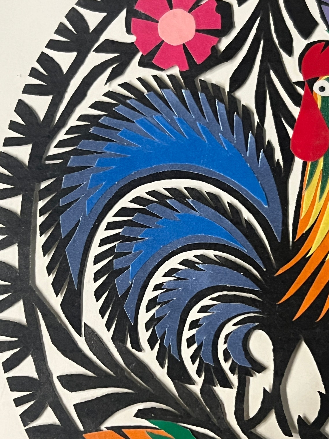 Unique Rooster Paper Cut Out Decal Colorful Pretty and Special 6 Inch ...