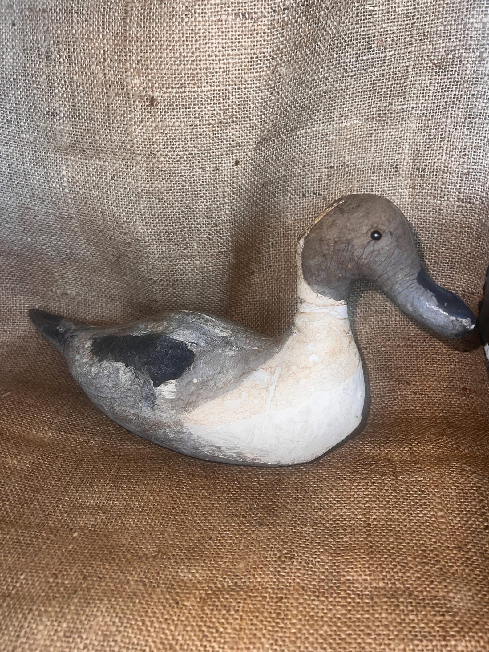 Antique CANVAS DUCK DECOY 15” Great Condition is Rare Painted Grey ...
