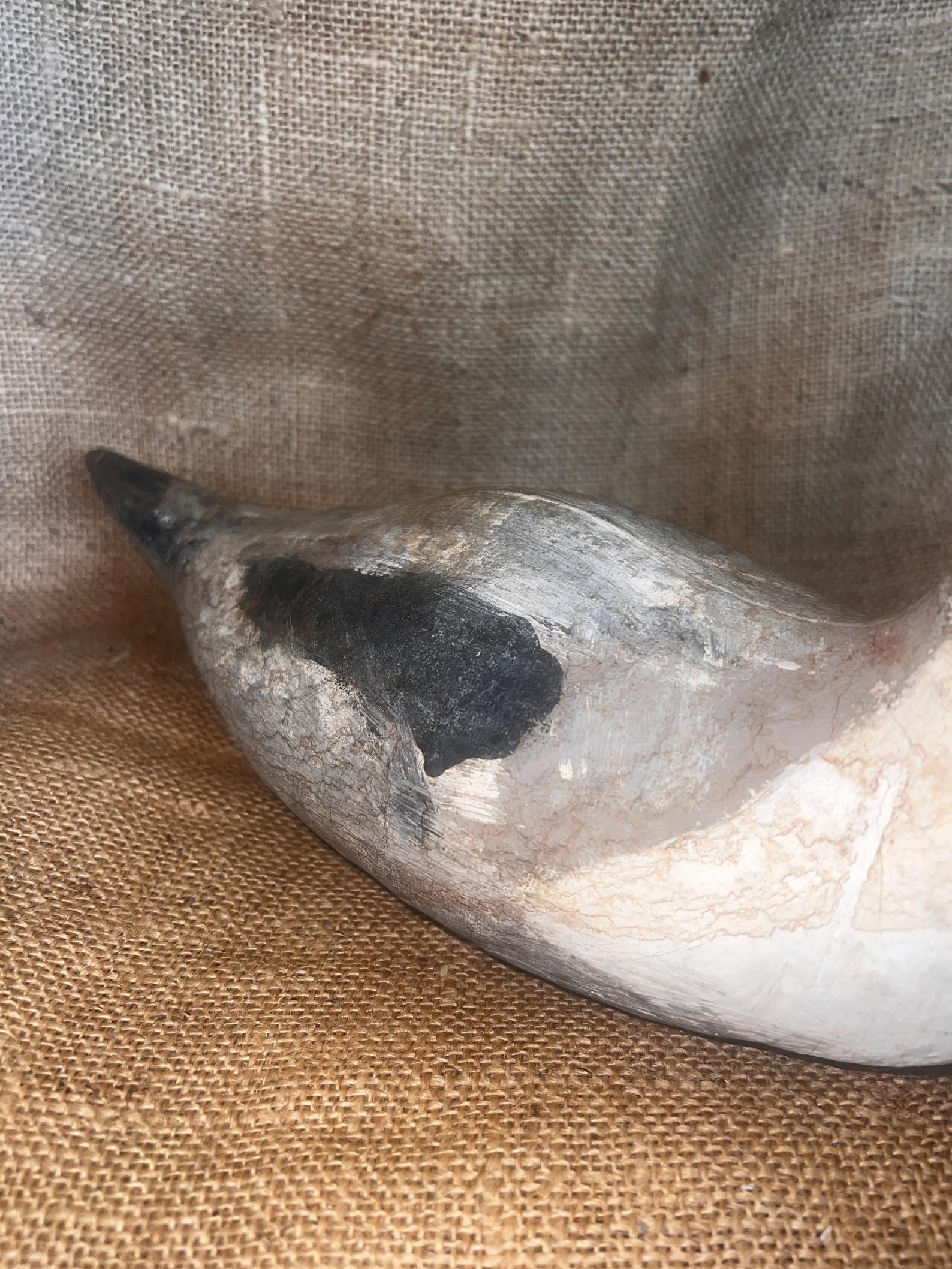 Antique CANVAS DUCK DECOY 15” Great Condition is Rare Painted Grey ...