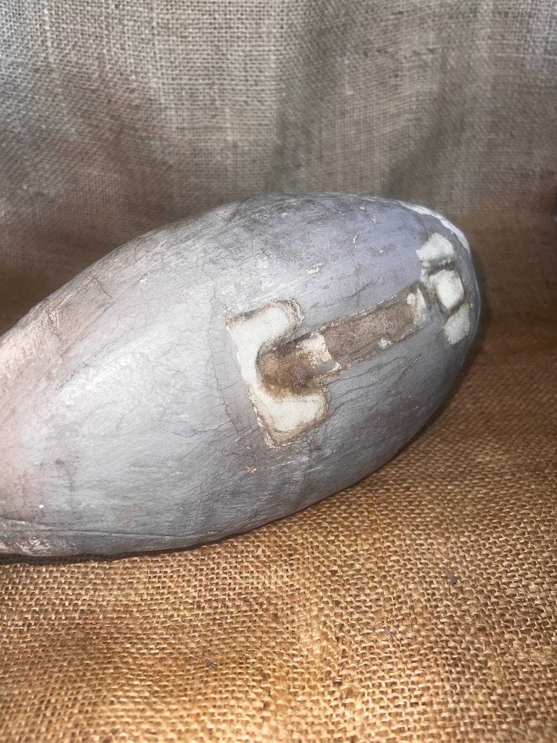 Antique CANVAS DUCK DECOY 15” Great Condition is Rare Painted Grey ...