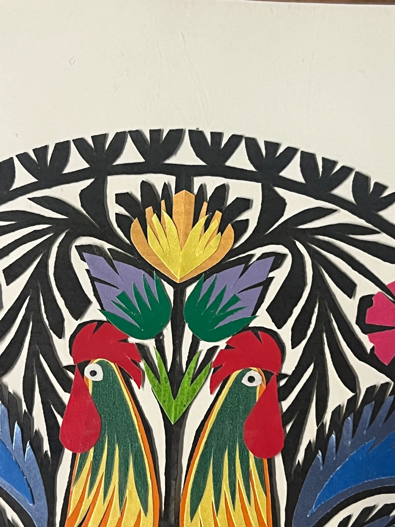 Unique Rooster Paper Cut Out Decal Colorful Pretty and Special 6 Inch ...