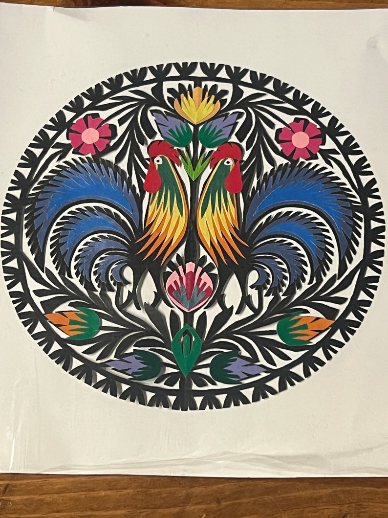 Unique Rooster Paper Cut Out Decal Colorful Pretty and Special 6 Inch ...