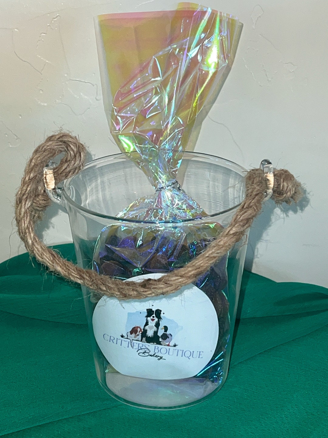 Glass Pail With Rope Handle With Amazing 8 Ounces of PB & J Pet Treats ...
