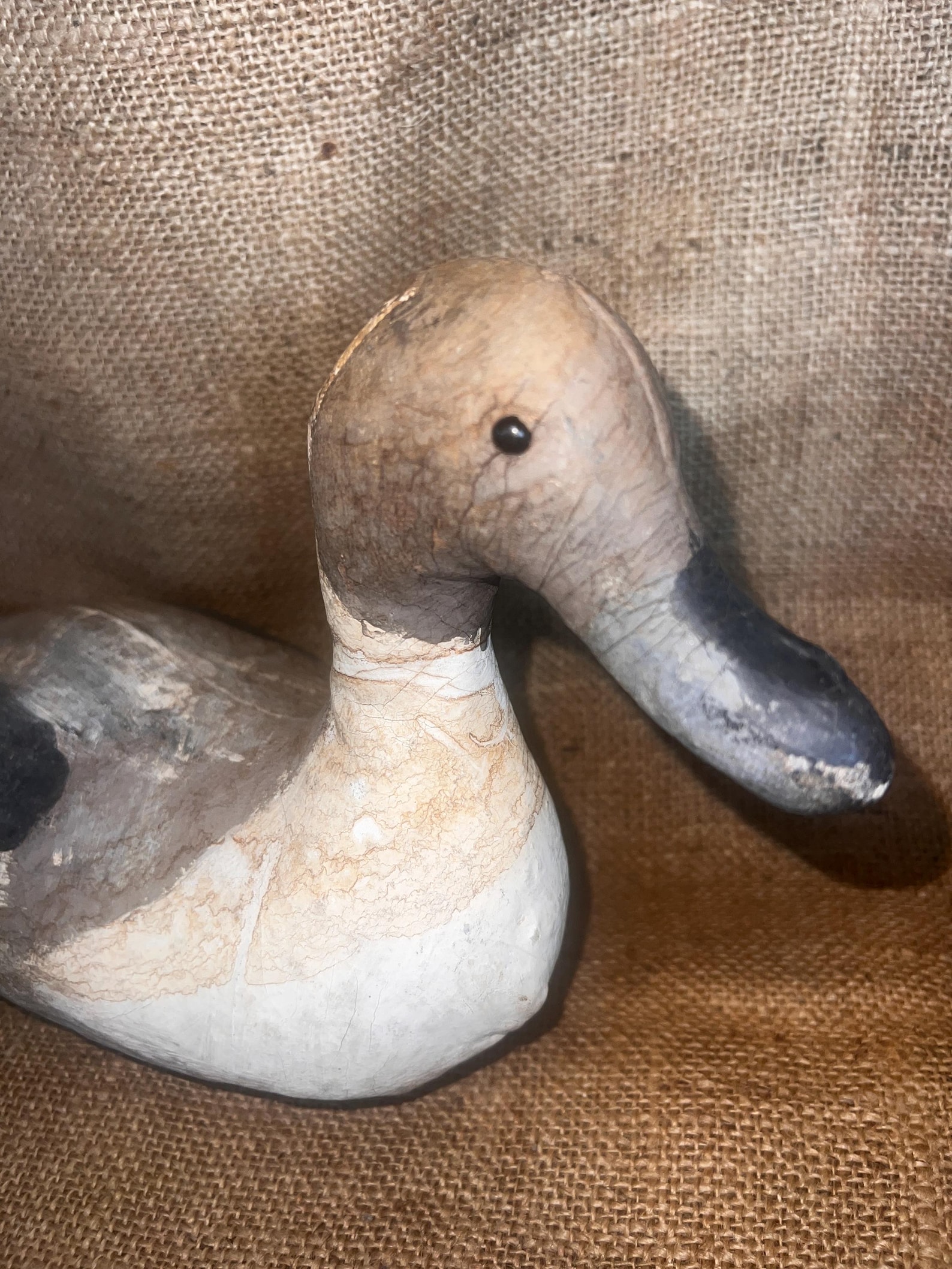 Antique CANVAS DUCK DECOY 15” Great Condition is Rare Painted Grey ...