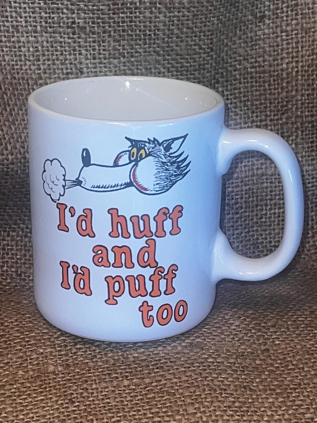 PURPLE CAT First Day of A Miserable Week Ceramic MUG Russ Berrie Style ...