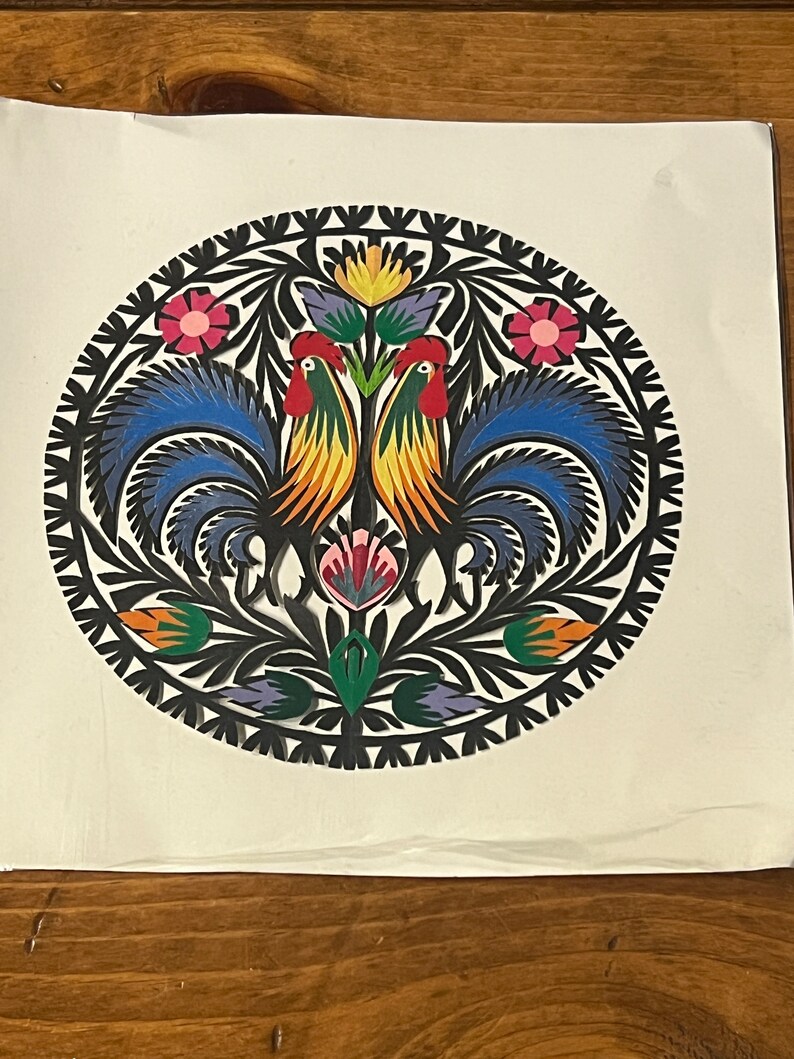 Unique Rooster Paper Cut Out Decal Colorful Pretty and Special 6 Inch ...