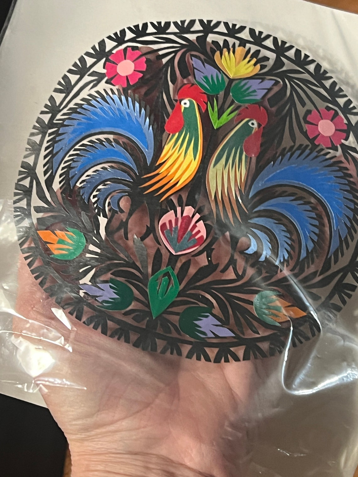 Unique Rooster Paper Cut Out Decal Colorful Pretty and Special 6 Inch ...