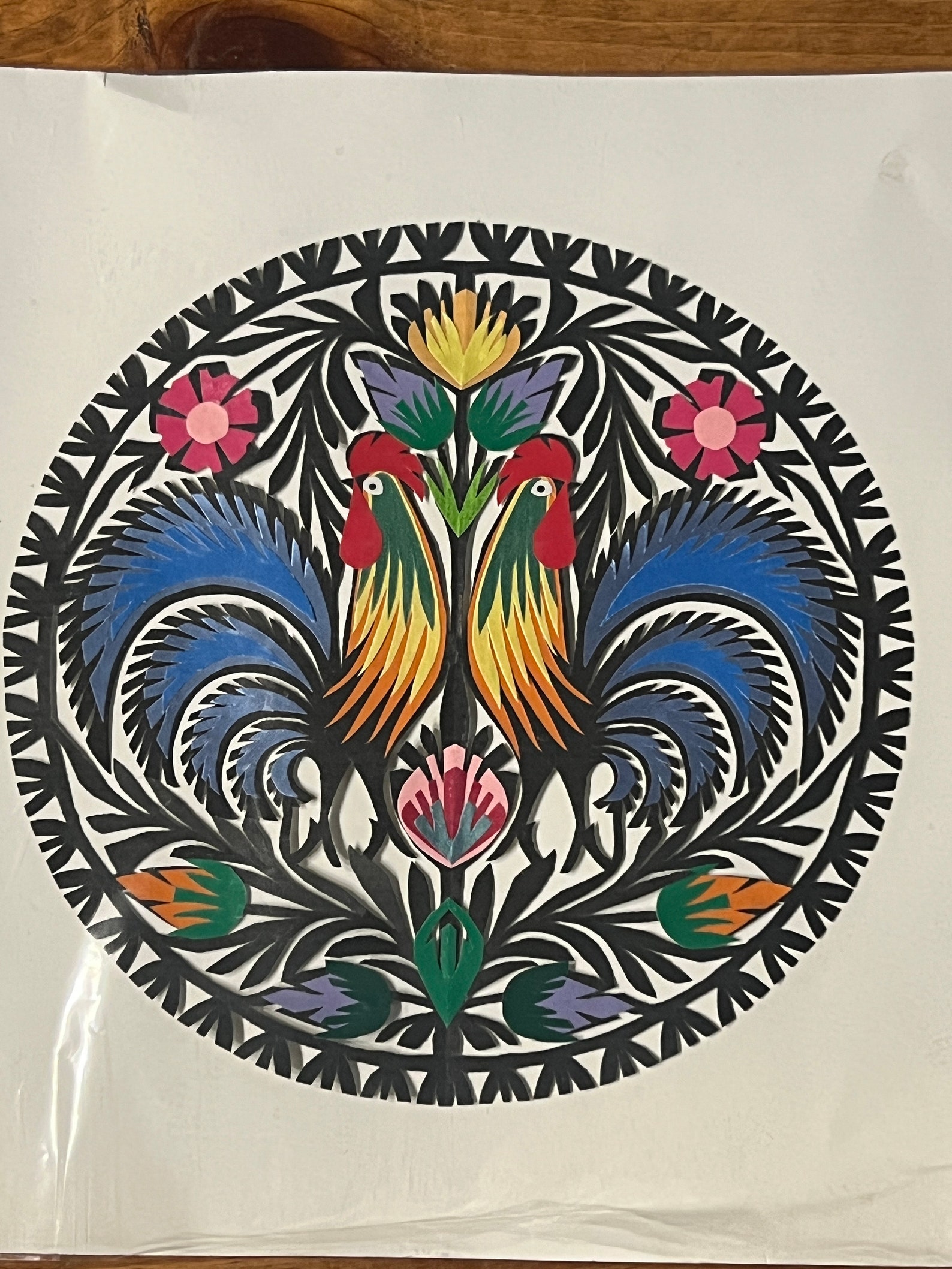 Unique Rooster Paper Cut Out Decal Colorful Pretty and Special 6 Inch ...
