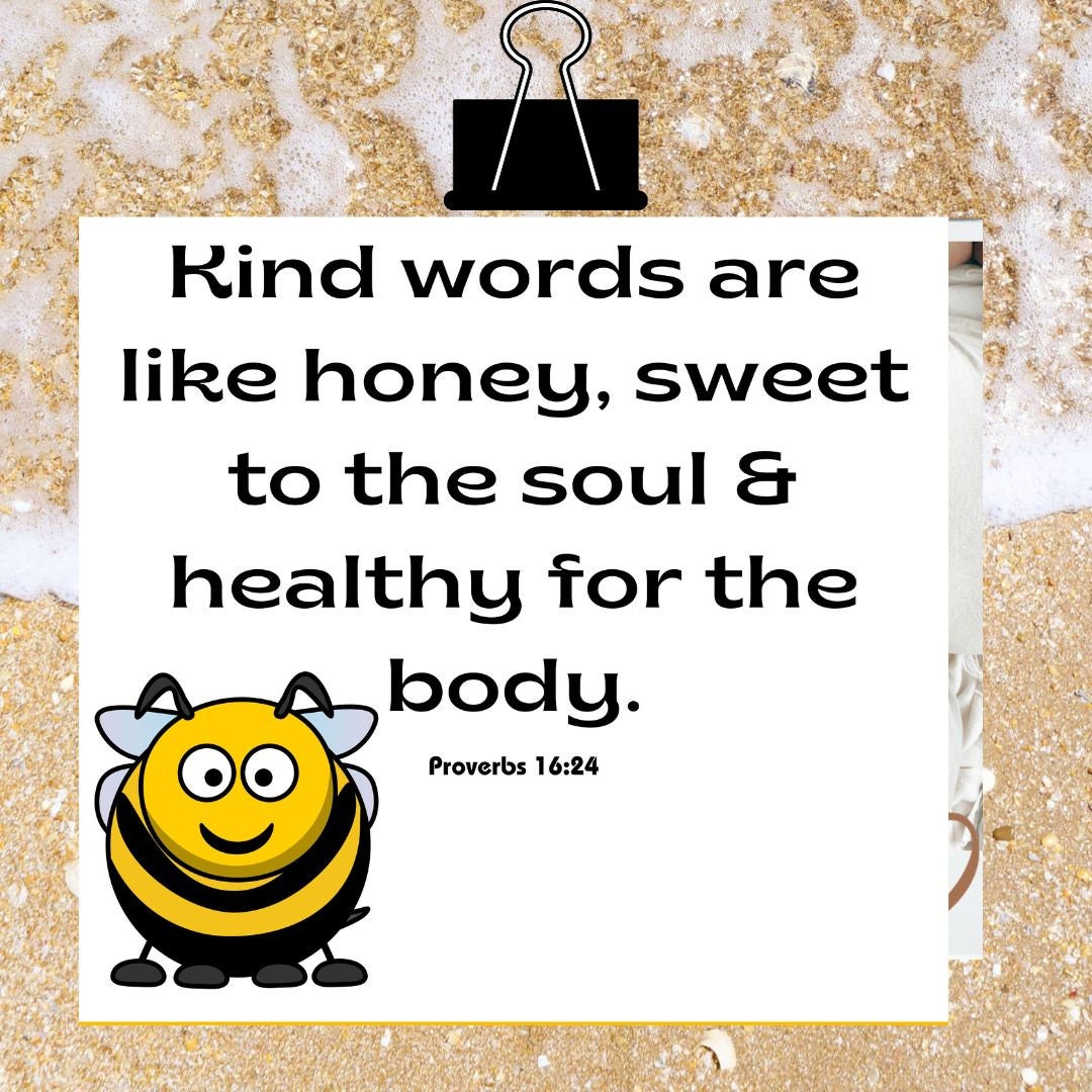Digital Bible Verse Kind Words Are Like Honey Wall Art - Etsy