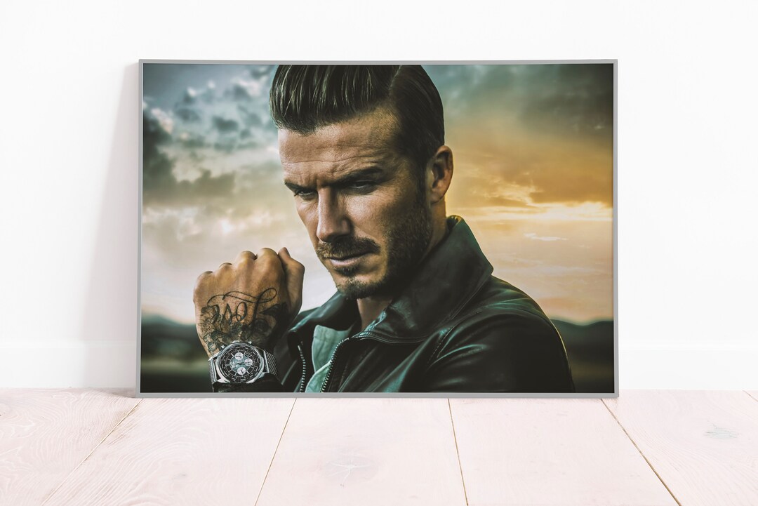 David Beckham English Football Poster - Soccer Legend Print, Wall Art ...
