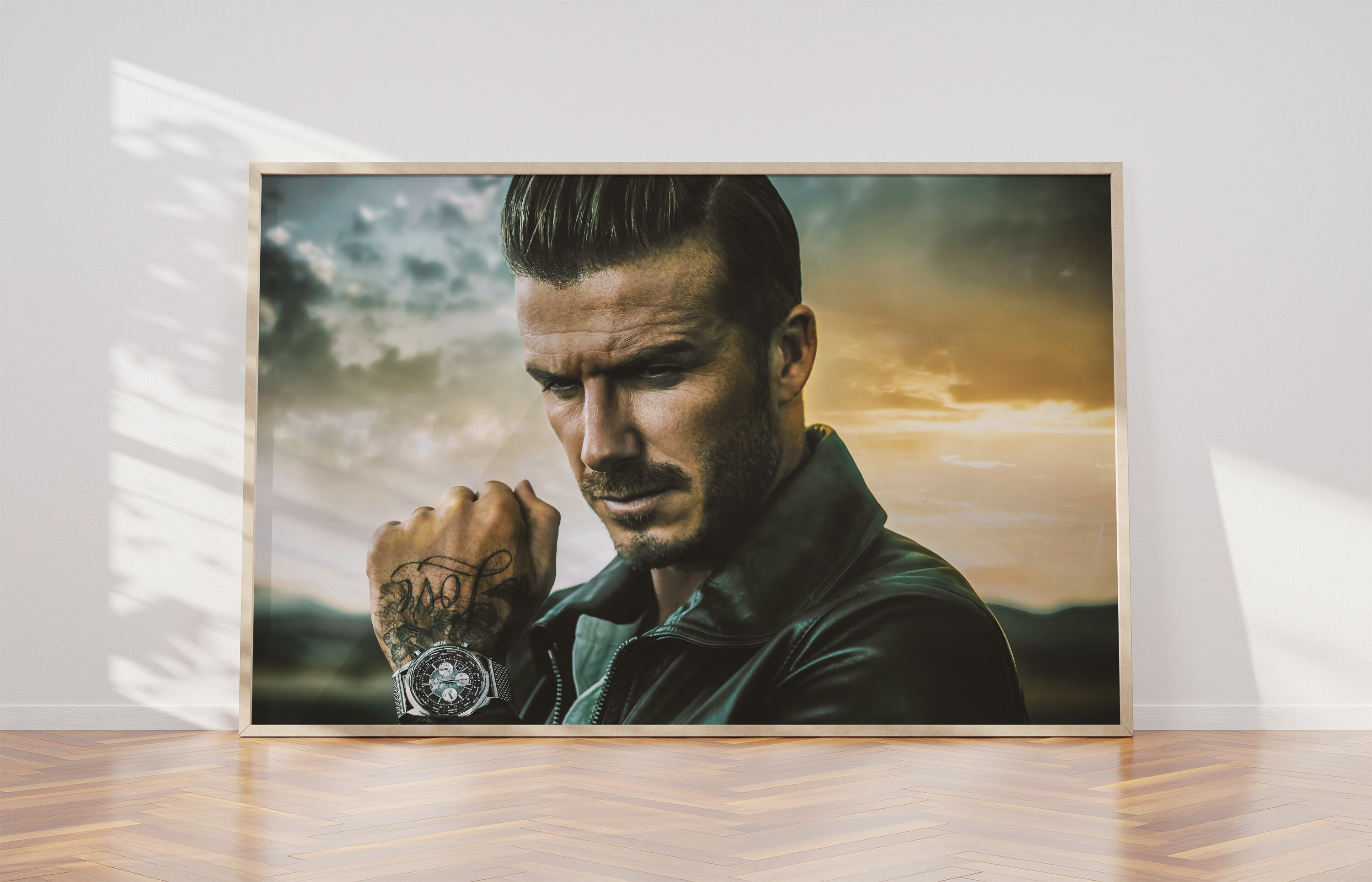 David Beckham English Football Poster - Soccer Legend Print, Wall Art ...