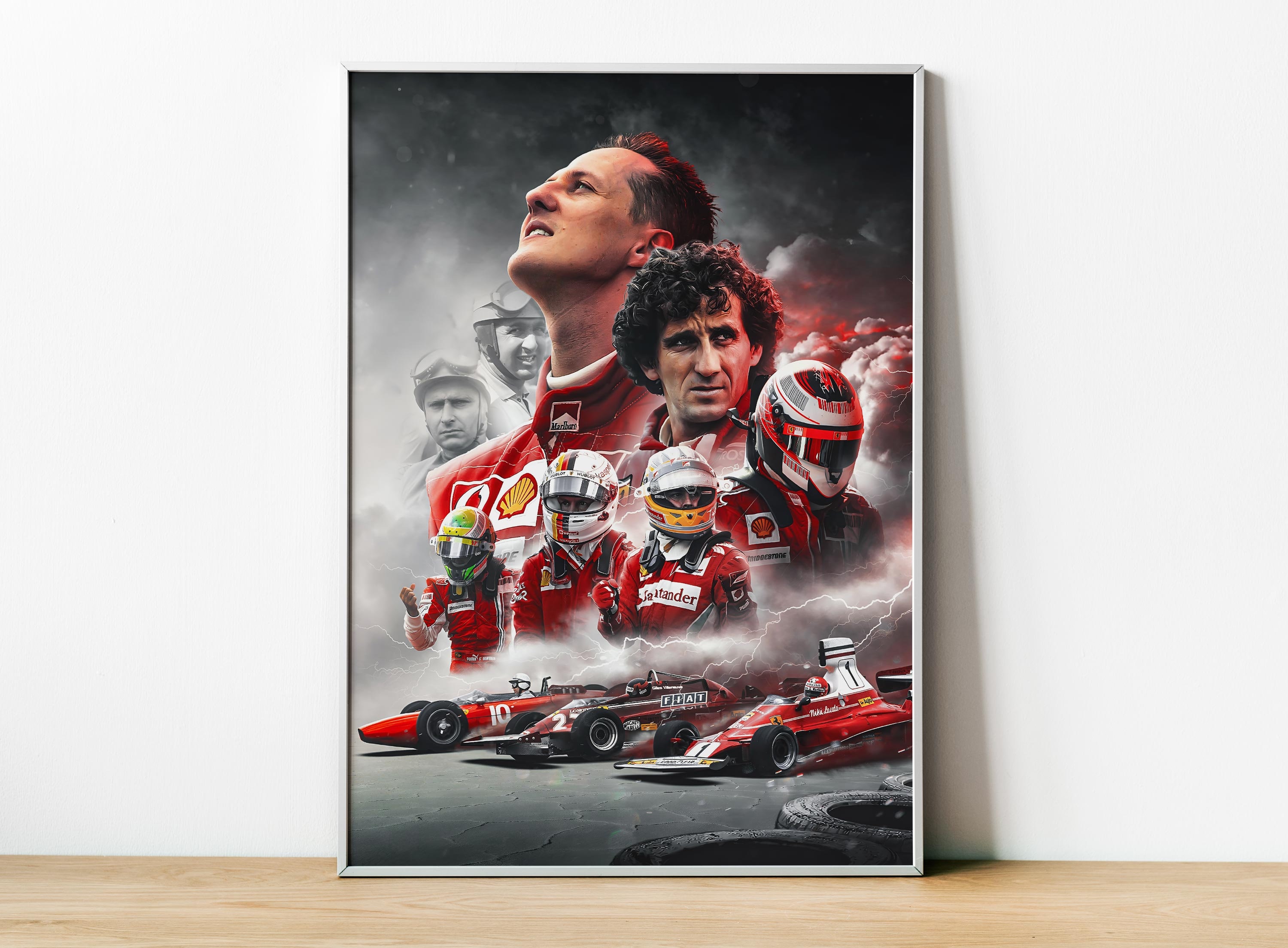 F1 Poster, Ferrari F1 Legends, Formula One Wall Art, Home Decor, Gift ...