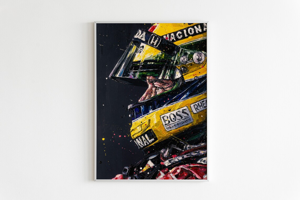 Ayrton Senna, F1 Canvas or Paper Poster Print, Oil Painting Style ...
