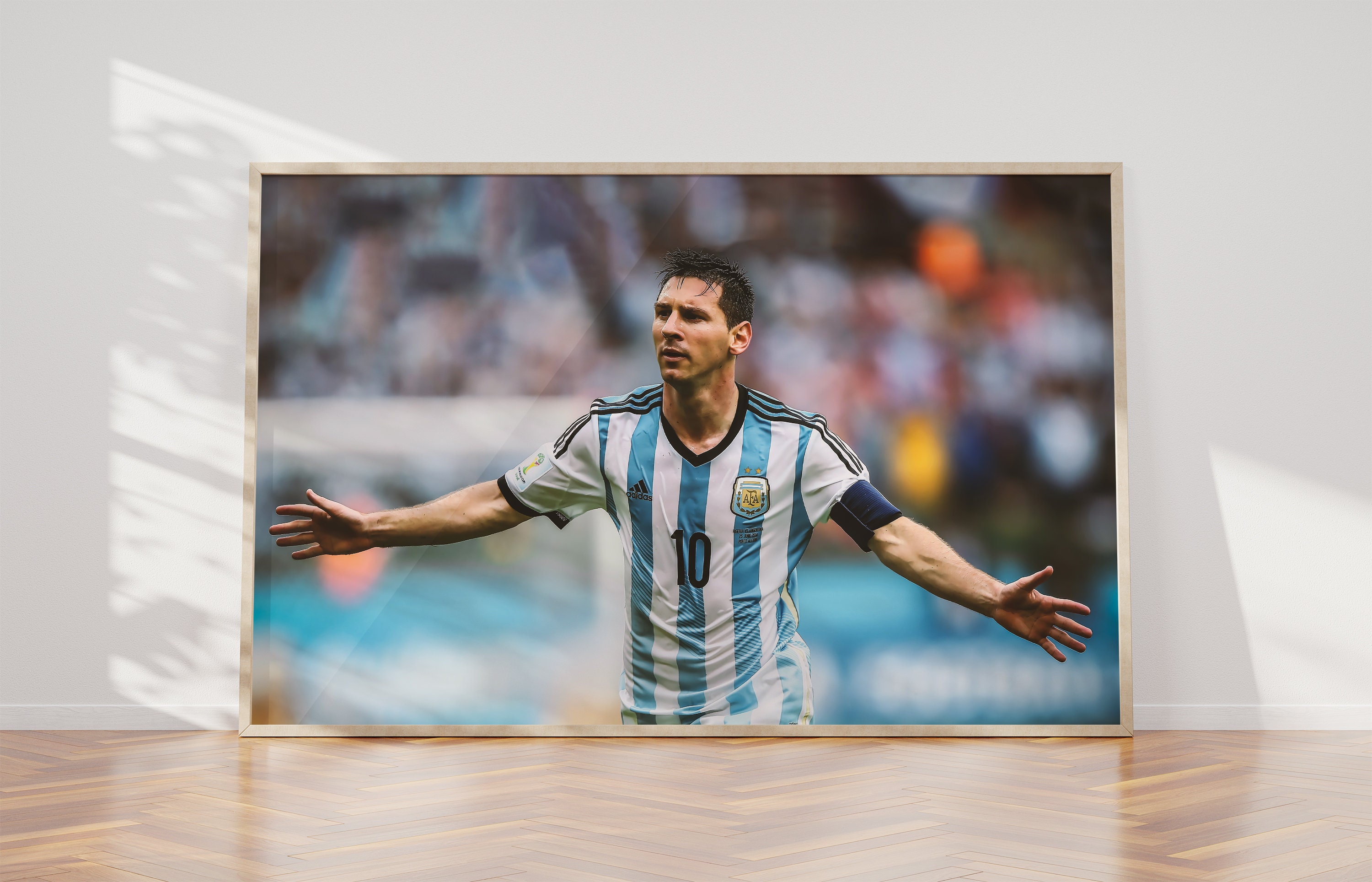 Lionel Messi Poster, Argentina Soccer Wall Art, Canvas or Matte Paper ...