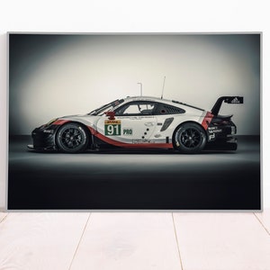 Porsche 911 RSR Canvas or Poster Print Wall Art, Racing Decor, Gift ...