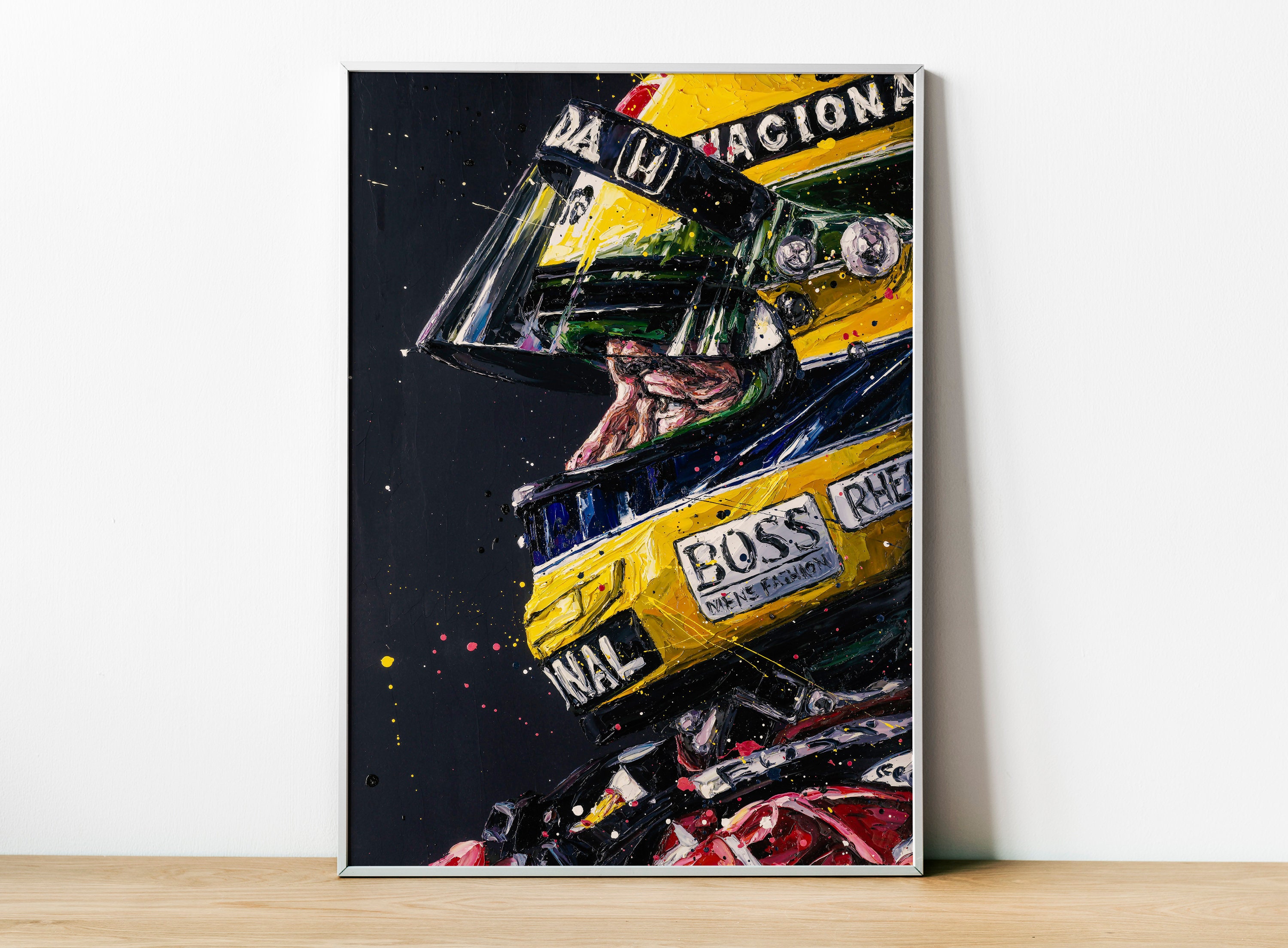 Ayrton Senna, F1 Canvas or Paper Poster Print, Oil Painting Style ...