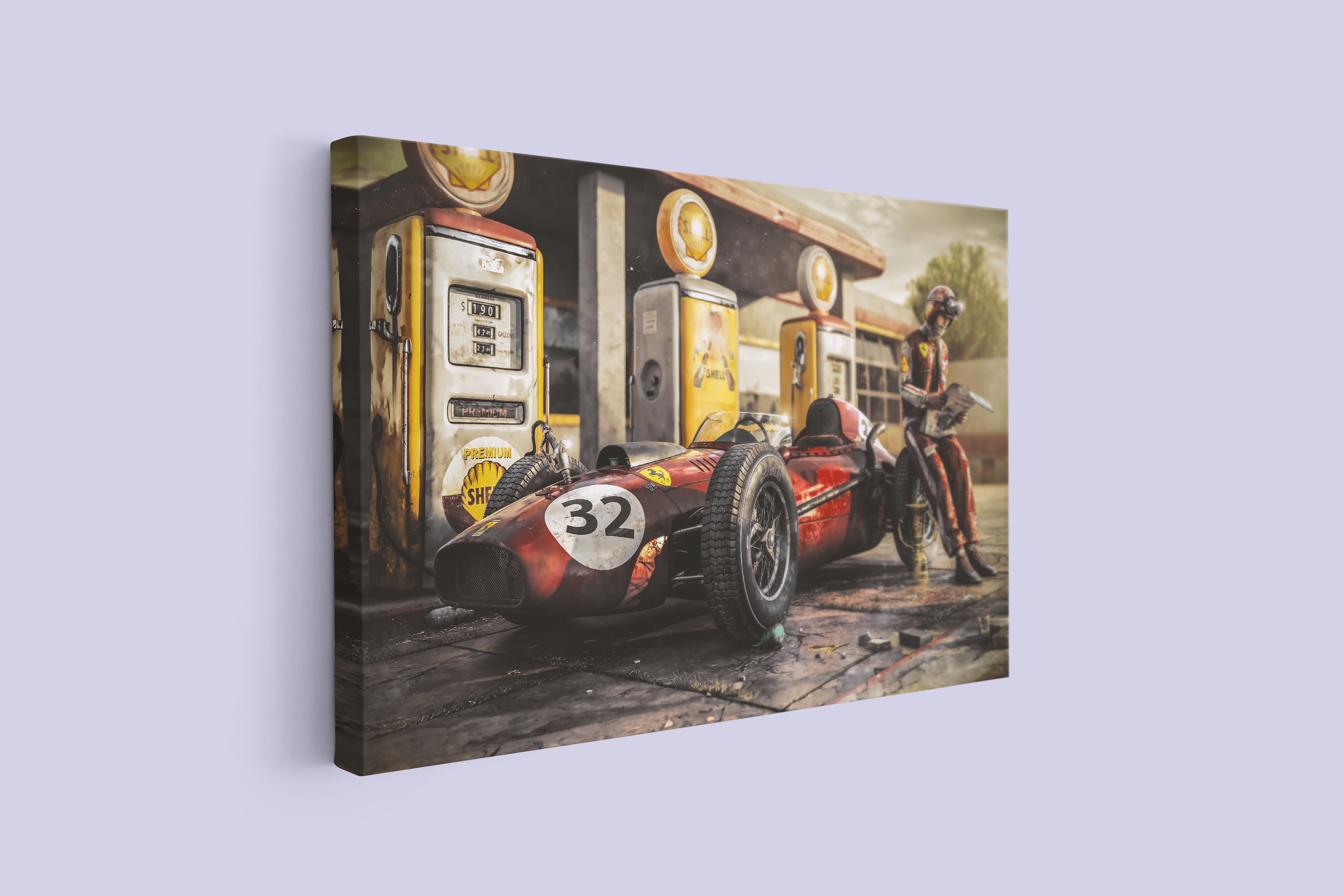 Vintage Ferrari F1 Shell Gas Station Canvas or Paper Poster Print - Etsy