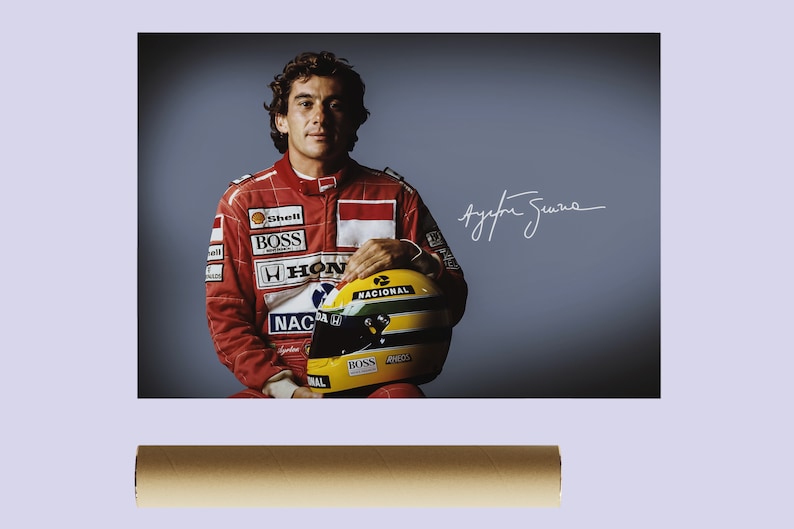 Ayrton Senna, Mclaren F1, Signature, Canvas or Paper Poster Print, Wall ...
