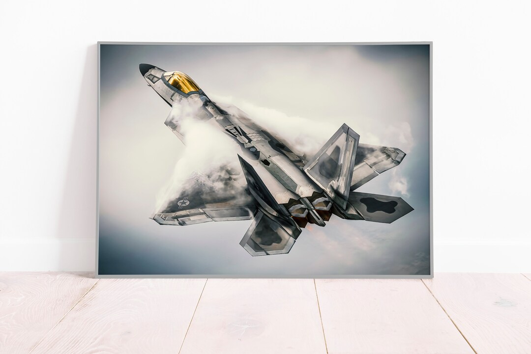 F-22 Raptor Fighter Jet Canvas or Poster Print - Aviation Wall Art - Etsy