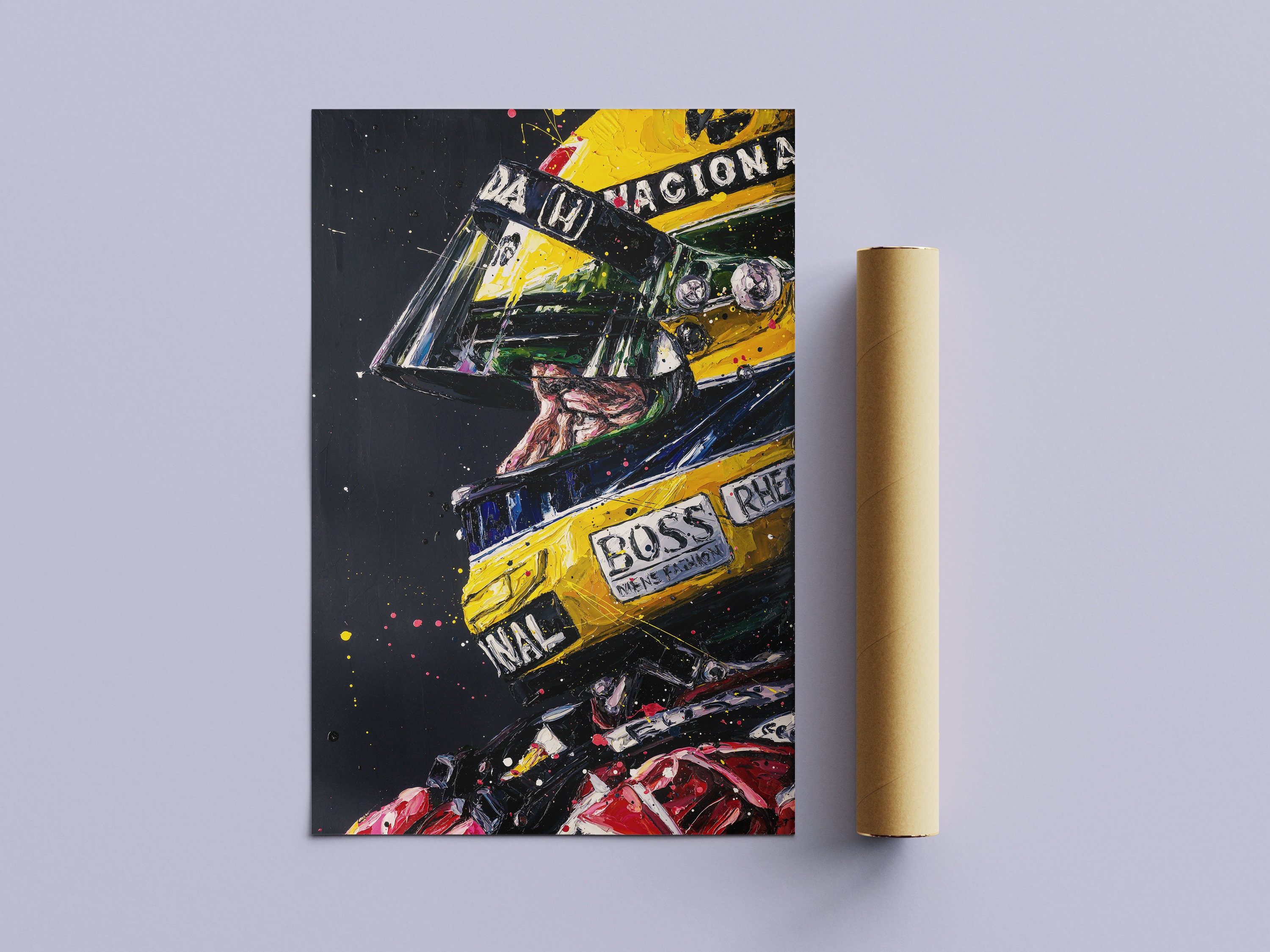 Ayrton Senna, F1 Canvas or Paper Poster Print, Oil Painting Style ...