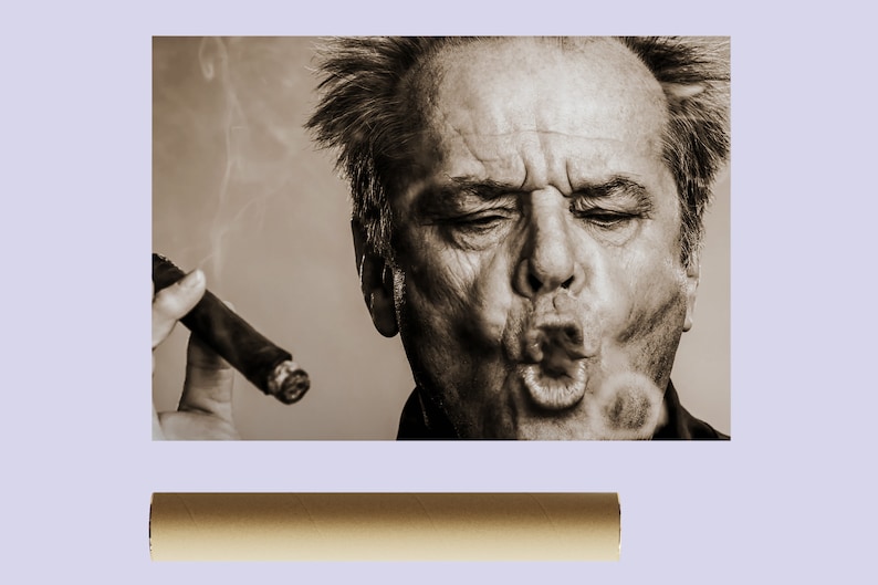 Jack Nicholson Smoking Cigar Canvas or Poster Print Art Classic ...