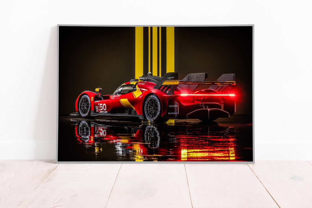 Ferrari 499P 24 Hours of Le Mans Hypercar Poster or Canvas, Wall Art ...