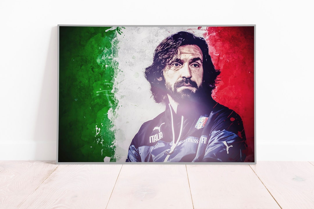 Andrea Pirlo Italian Football Canvas - Soccer Legend Poster, Sports ...