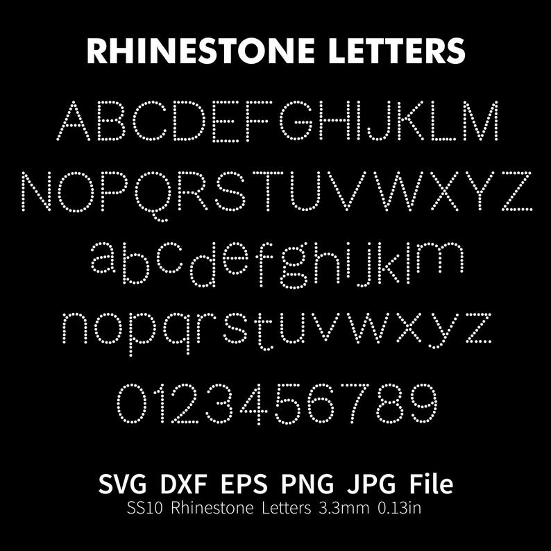 Rhinestone Font Template Svg Rhinestone Alphabet Letters Png Eps Dxf ...