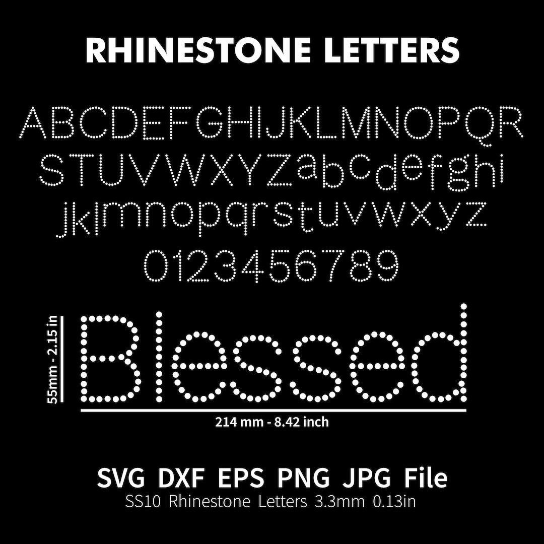 Rhinestone Font Template Svg Rhinestone Alphabet Letters Png Eps Dxf ...
