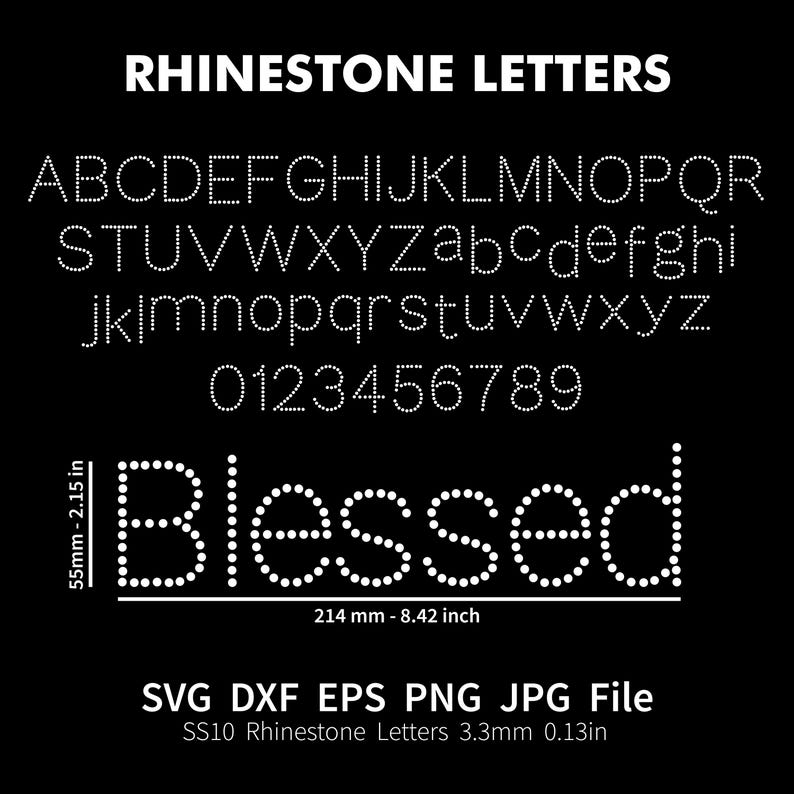 Rhinestone Font Template Svg Rhinestone Alphabet Letters Png Eps Dxf ...