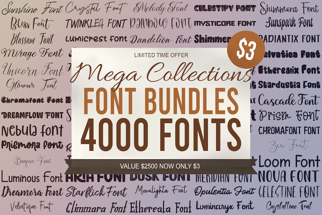 4000 Fonts Bundle Wedding Font, Handwritten Fonts, Calligraphy Font ...