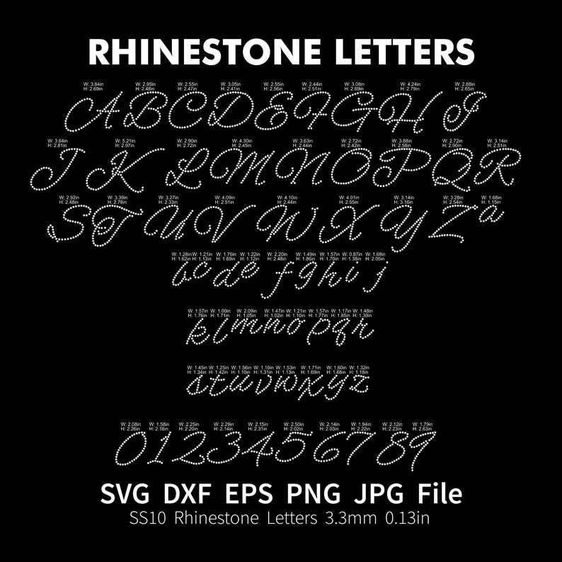 Bride Rhinestone Font Letters Alphabet Cursive Wedding Handwritten ...