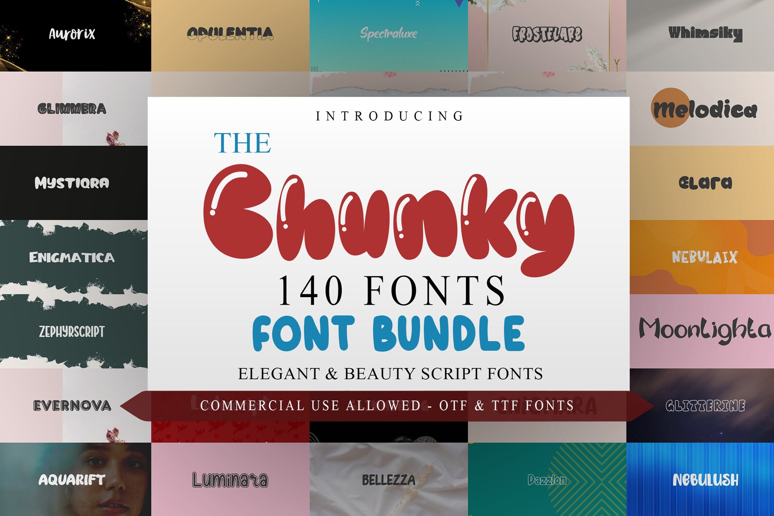 Chunky Fonts Bundle Collection - Bold Typeface, Thick Fonts ...