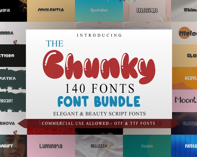 Chunky Fonts Bundle Collection - Bold Typeface, Thick Fonts ...