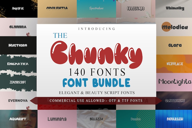Chunky Fonts Bundle Collection - Bold Typeface, Thick Fonts ...