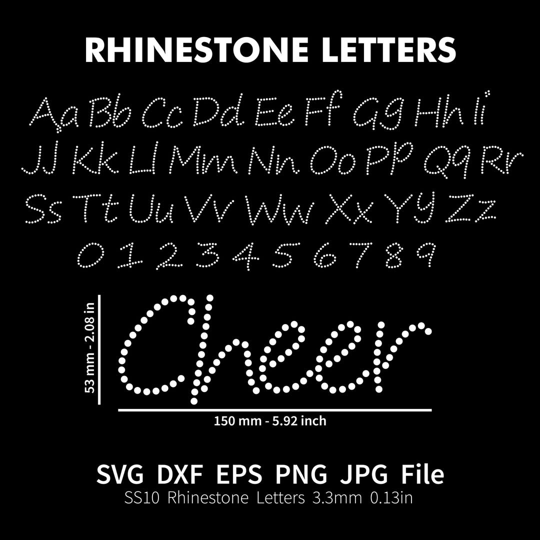 Single Line Rhinestone Font Letters Alphabet Handwritten Style SS10 SVG ...