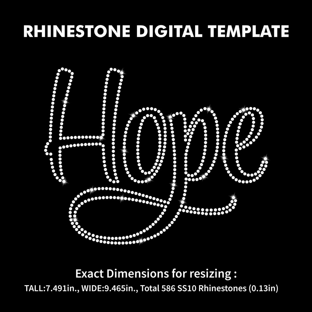 Hope Rhinestone Template, Rhinestone Design Cricut Digital File Svg ...