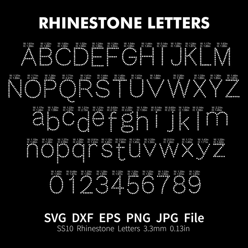 Rhinestone Font Template Svg Rhinestone Alphabet Letters Png Eps Dxf ...