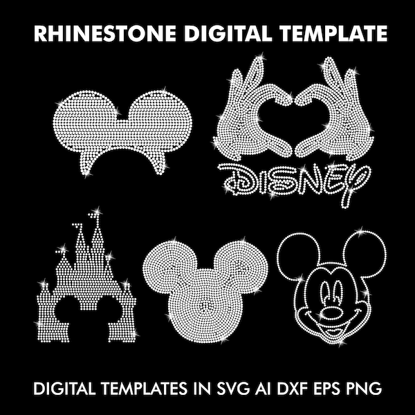 Rhinestone Cartoon Template - Etsy