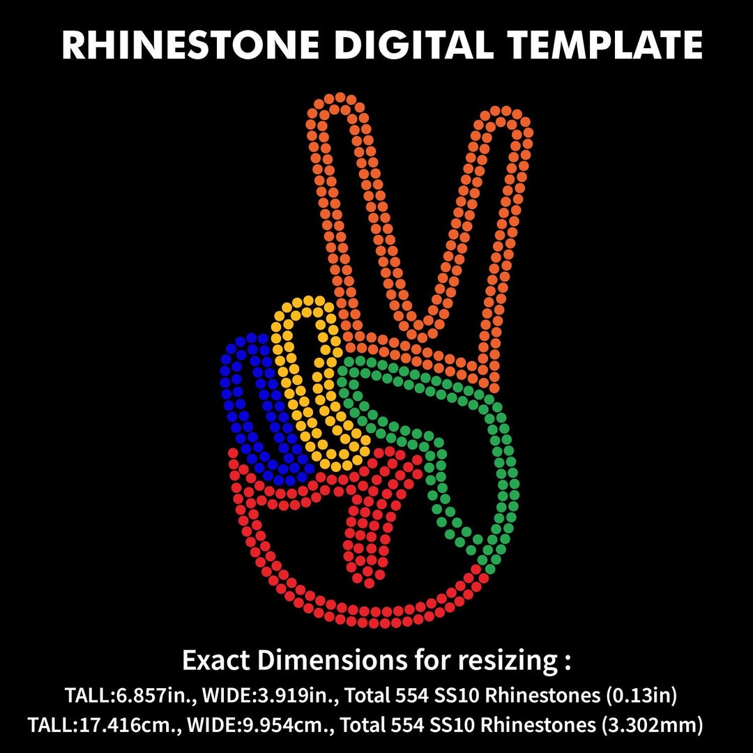 Peace Rhinestone Design, Rhinestone Templates Cricut Digital File Svg ...