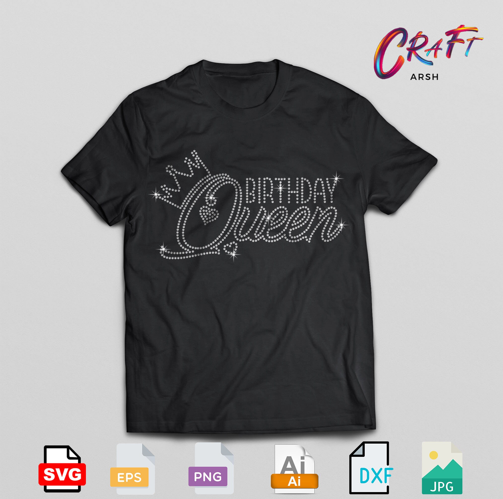 Download Birthday Queen Rhinestone Template, Rhinestone Design Cricut ...