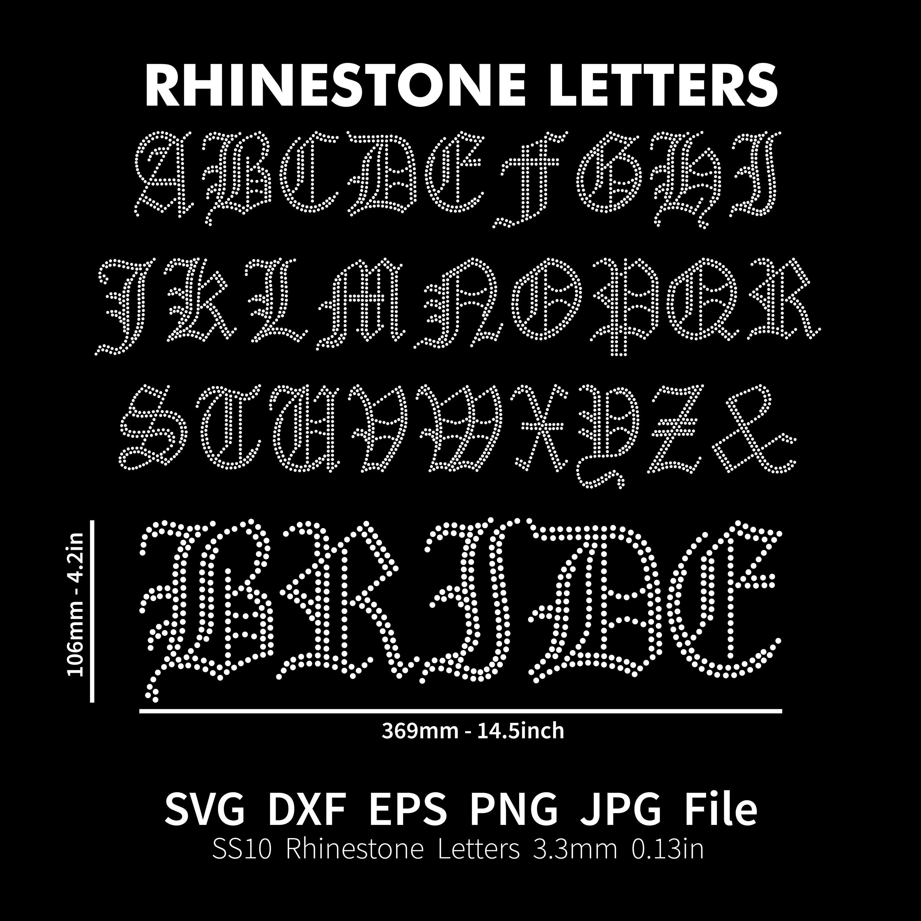 Old English Rhinestone Letters Rhinestone Alphabet SS10 Font Old ...
