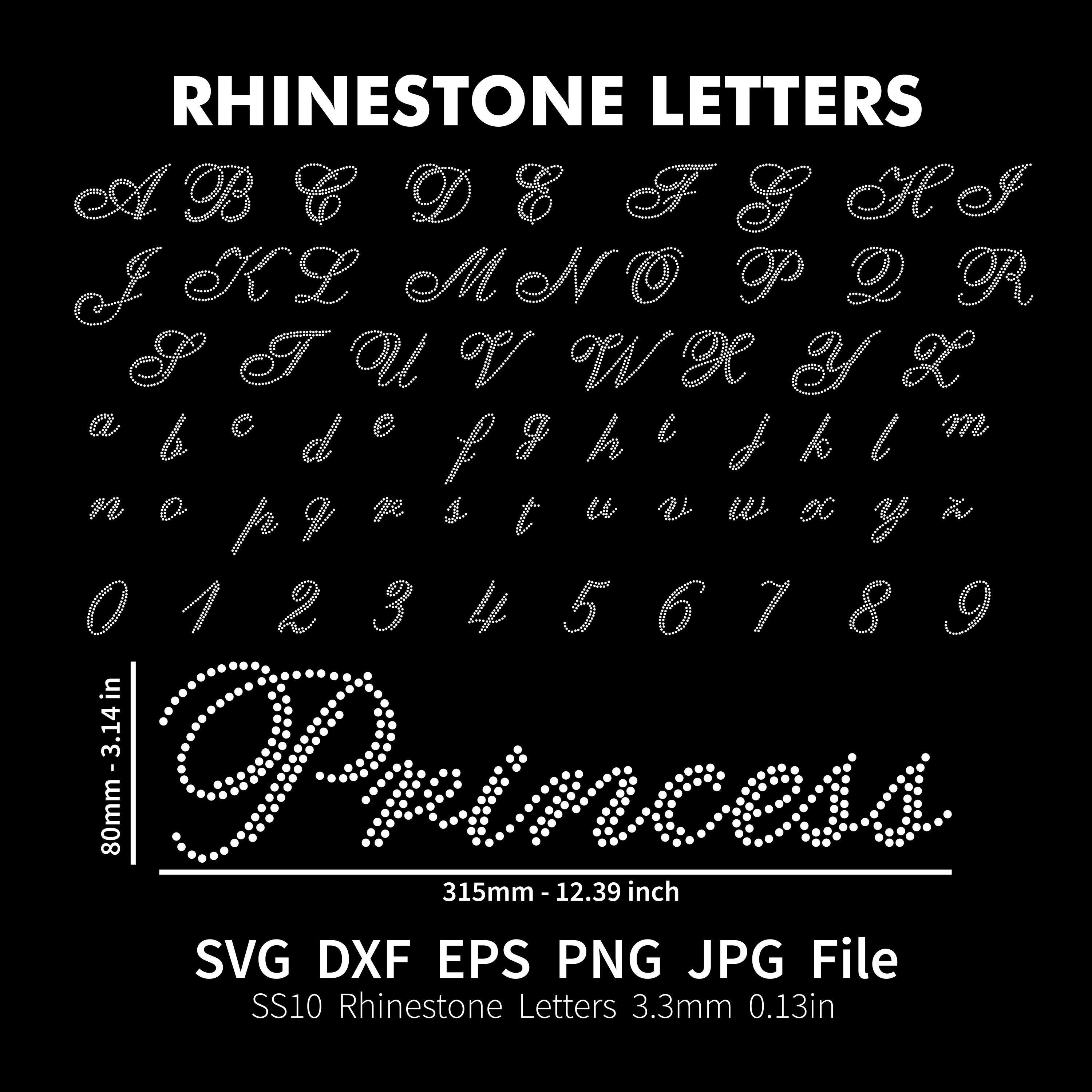 Cursive Rhinestone Font Alphabet Elegant Wedding Handwritten Style ...