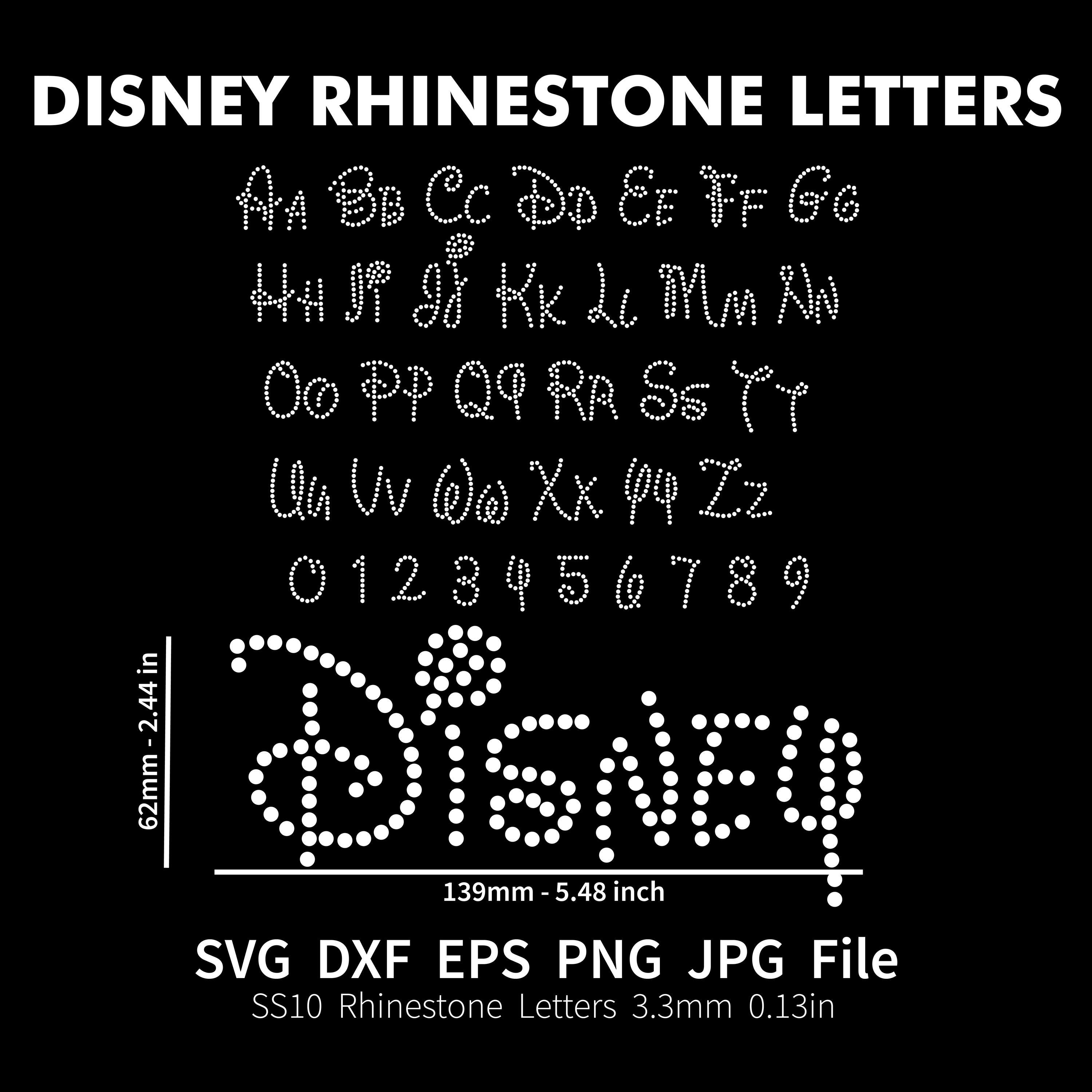Disney Rhinestone Font Letters Alphabet Cartoon Disney Style SS10 SVG ...