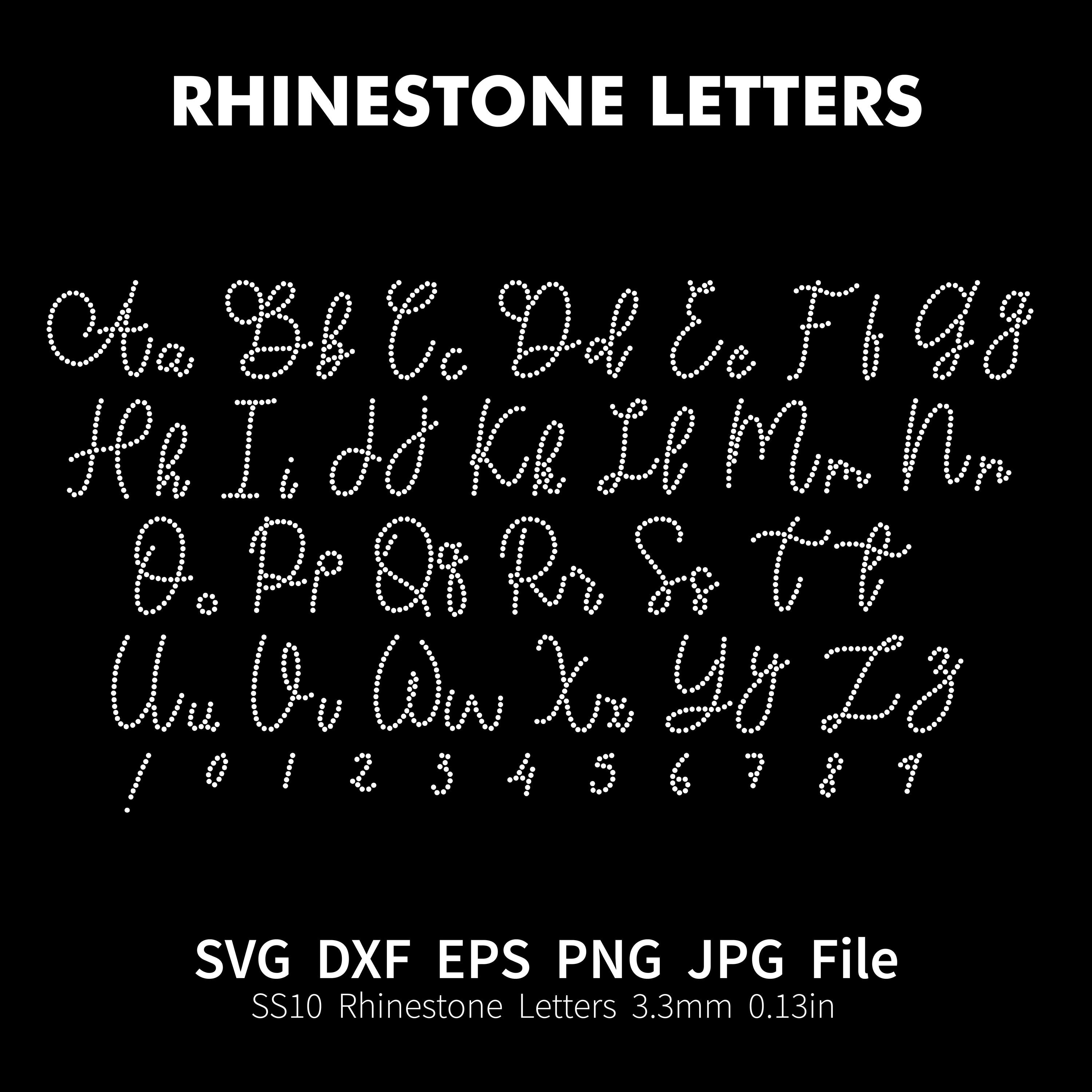 Cursive Rhinestone Font Alphabet Elegant Wedding Handwritten Style SS10 ...