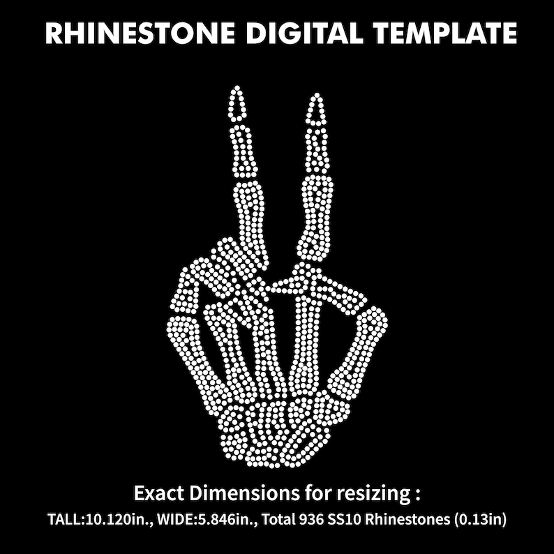 Skeleton Hands Rhinestone Bundle 6 Template SVG, Rhinestone Design ...