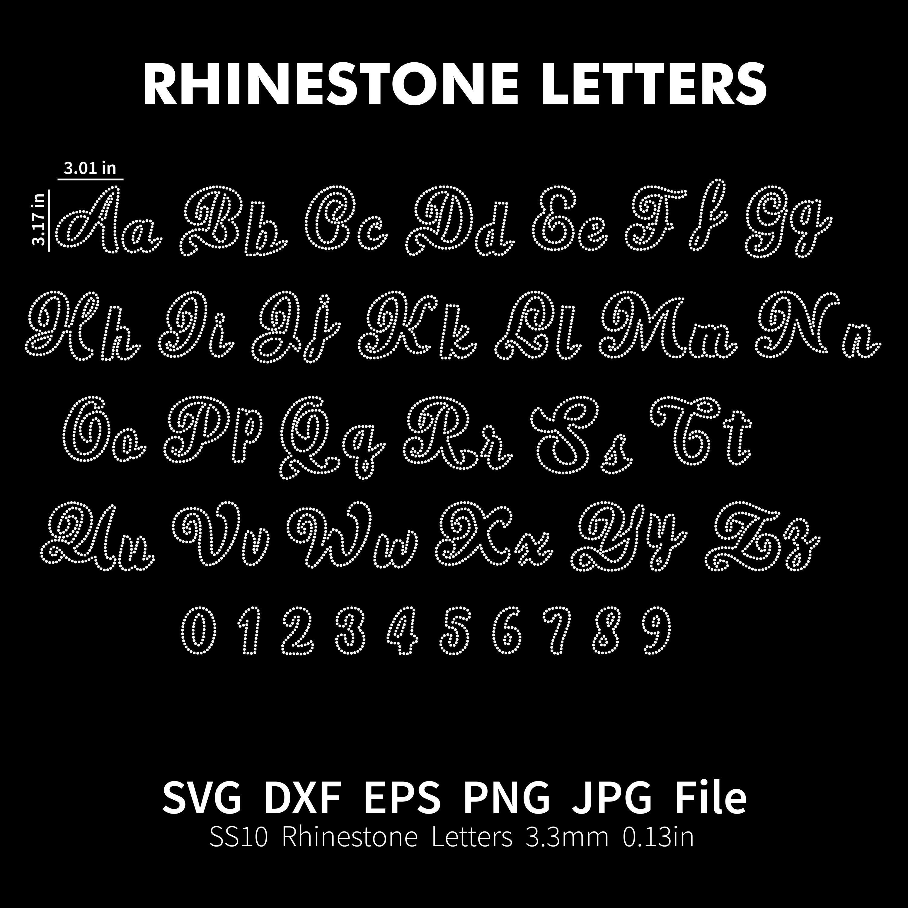 Queen Rhinestone Font Letters Alphabet Cursive Wedding Handwritten ...