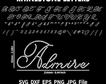 Rhinestone Font Letters Alphabet Cursive Wedding Handwritten Style SS10 ...