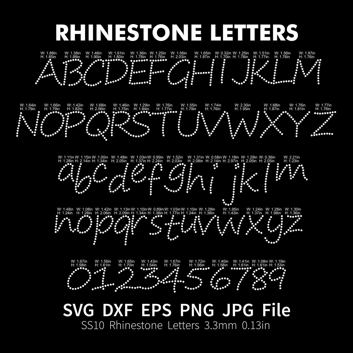 Single Line Rhinestone Font Letters Alphabet Handwritten Style SS10 SVG ...